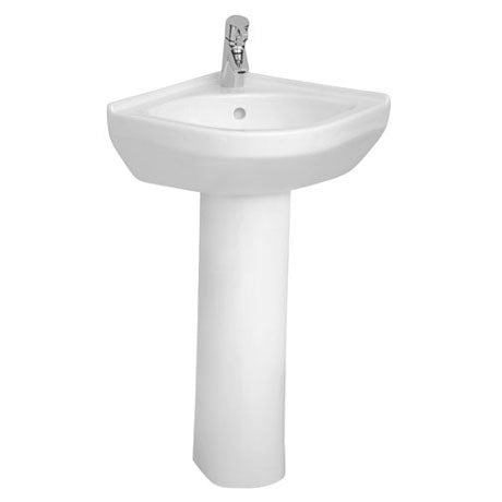 Vitra 50 Round Corner Basin & Pedestal — Connelly Home Centre