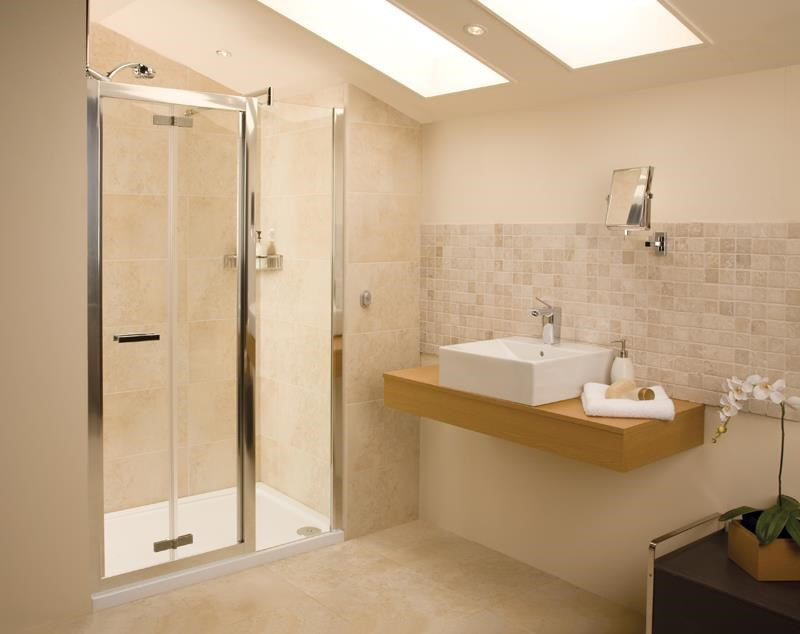 Roman Embrace Alcove Bi-Fold Door with In-Line Panel Enclosure ...